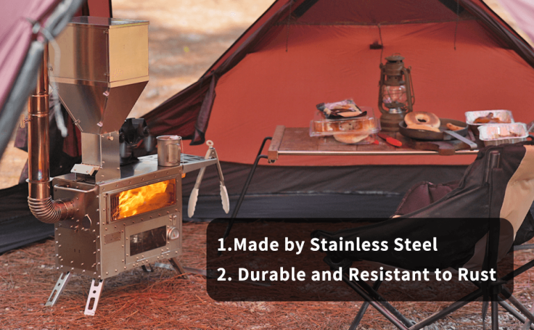 GREEN STOVE Hori 5 All-In-One Gravity Fed Pellet Wood Burning Hot Tent ...