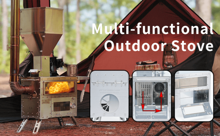 GREEN STOVE Hori 5 All-In-One Gravity Fed Pellet Wood Burning Hot Tent ...