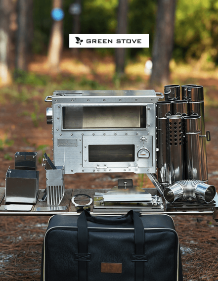 GREEN STOVE Hori 5 All-In-One Gravity Fed Pellet Wood Burning Hot Tent ...